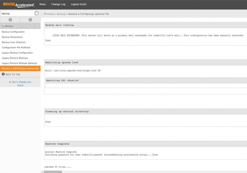 Servikus Tutorials » Full website backup and restore from cPanel & WHM