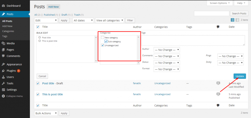 Servikus Tutorials » How to assign posts to categories in WordPress